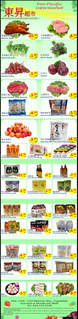 Weekly Specials – New Pacific Supermarket